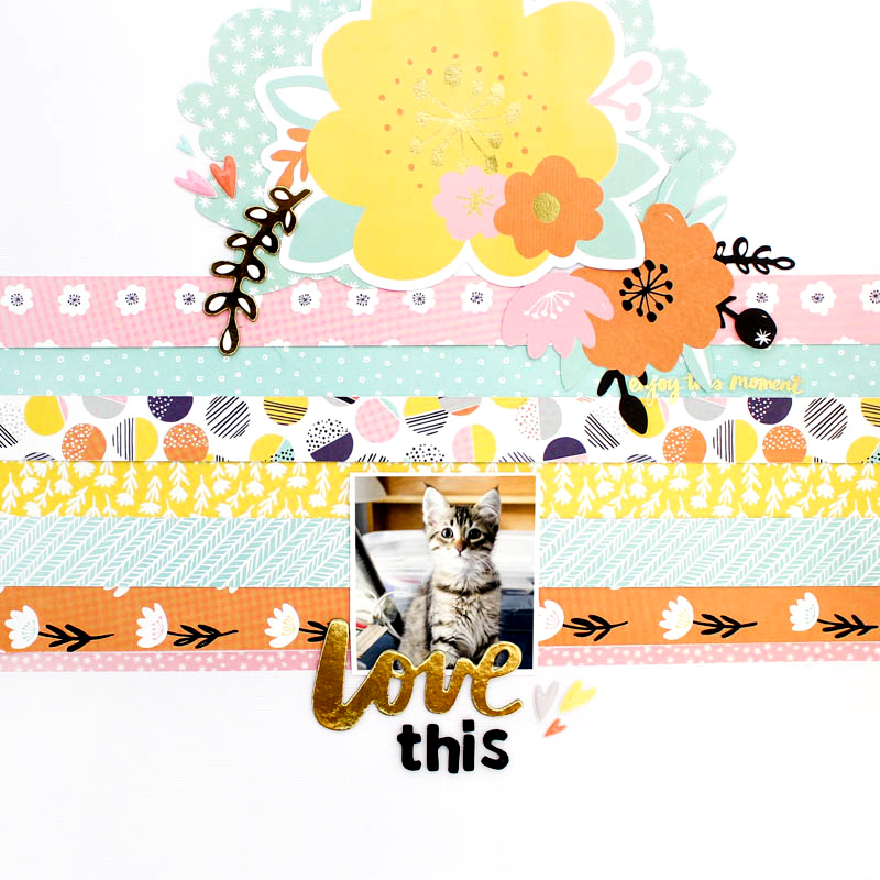 Colorful Paper Strips & Striking Florals » Zinia Redo
